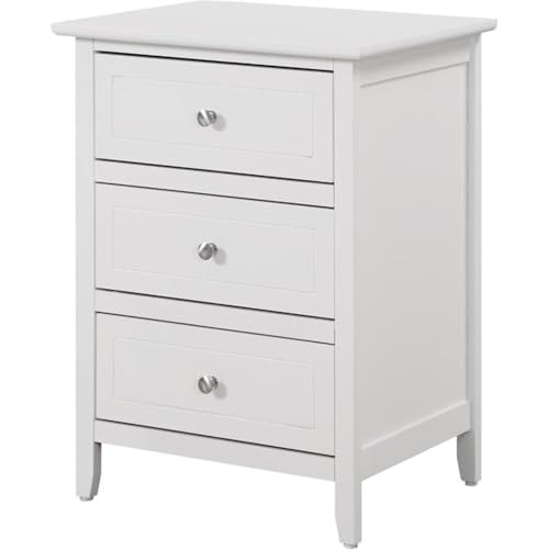 Glory Furniture Daniel 3 Drawer Nightstand in White