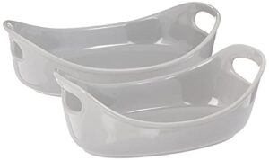 rachael ray ceramics bubble and brown oval baker set, 2-piece, light sea salt gray -