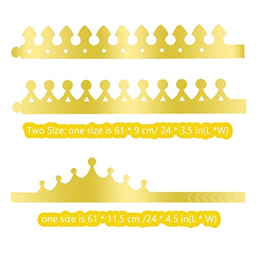 TUPARKA 36 PCS Paper Crowns Hat Gold Foil Crowns Paper Party Hat for Birthday Party, Baby Shower