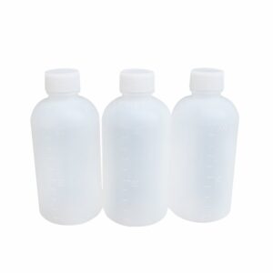 3pcs 100ml 3.4oz white empty plastic bottles with screw cap and scale solution pills potion tablet storage holder sealed jar refillable durable container pot for laboratory household