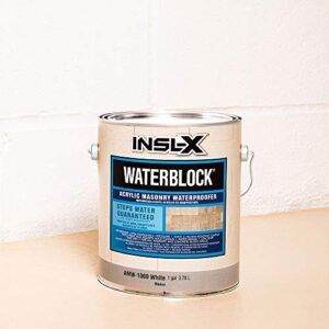 INSL-X AMW100009A-01 WaterBlock Acrylic Masonry Waterproofer Paint, 128 Fl Oz (Pack of 1), White