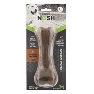 zeus nosh timber wood dog chew bones, dog chew toys, long lasting dog bones for small dogs, natural wood, large