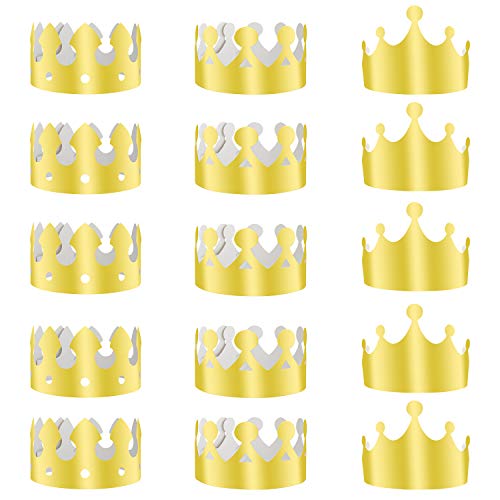 TUPARKA 36 PCS Paper Crowns Hat Gold Foil Crowns Paper Party Hat for Birthday Party, Baby Shower