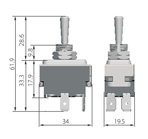 HQRP 4-Pin Toggle Switch Compatible with MK Diamond 154310 MK-100 MK-101 Wet Cutting Tile Saw