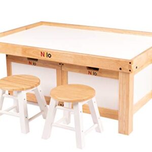 NILO N51N Kid's Play Table Compatible with Legos, Duplo, Trains, Games, Building, Lincoln Logs Safe Fun for Children Educational Toy Board Durable (No Holes, 32x48x20)