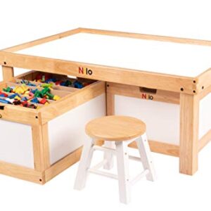 NILO N51N Kid's Play Table Compatible with Legos, Duplo, Trains, Games, Building, Lincoln Logs Safe Fun for Children Educational Toy Board Durable (No Holes, 32x48x20)