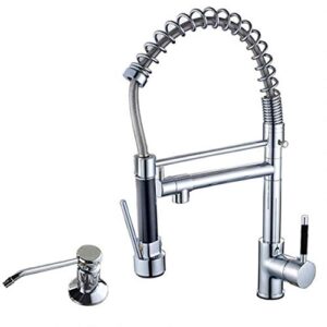 naples chrome finish kitchen sink faucet pull-out swivel spout hand sprayer with hot & cold water mixer