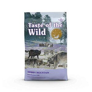 taste of the wild sierra mountain grain-free canine recipe with roasted lamb dry dog food for all life stages, made with high protein from real lamb and guaranteed nutrients and probiotics 14lb