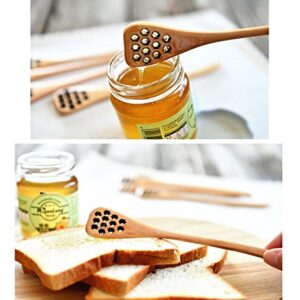 12 Pack Wooden Honey Comb Honey Stick Honey Dipper Spoon, Coffee Stiring Spoon, Tableware for Wedding or Party Favors