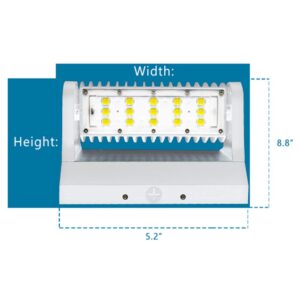 Westgate Rotatable LED Wall Packs 360 Degrees- White Finish - Outdoor Lights Parking Overhead Entrance Yard - Waterproof IP65 - UL Listed - High Lumen 120-277V (25W 5000K Cool White)