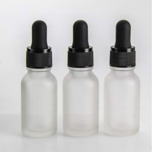 12Pcs 15ml/0.50 oz Glass Essential Oils Bottles Thick Frosted Dropper Bottle Vials Container for Cosmetics, serums, e-Liquid, Essential Oils, Aromatherapy, Lab or Home DIY Supplies (Translucent)