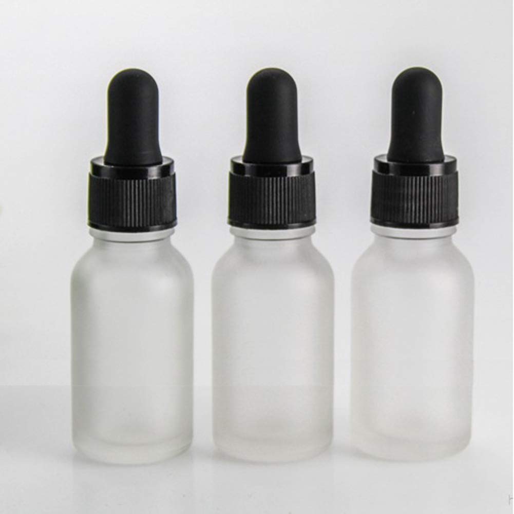 12Pcs 15ml/0.50 oz Glass Essential Oils Bottles Thick Frosted Dropper Bottle Vials Container for Cosmetics, serums, e-Liquid, Essential Oils, Aromatherapy, Lab or Home DIY Supplies (Translucent)