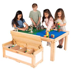 NILO N51N Kid's Play Table Compatible with Legos, Duplo, Trains, Games, Building, Lincoln Logs Safe Fun for Children Educational Toy Board Durable (No Holes, 32x48x20)