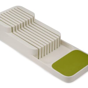 Joseph Joseph DrawerStore Knife Organizer, Block, White/Green