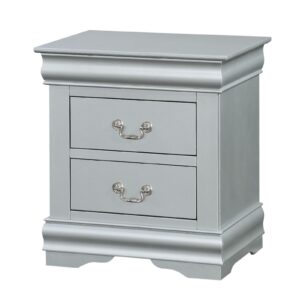 acme louis philippe nightstand in platinum