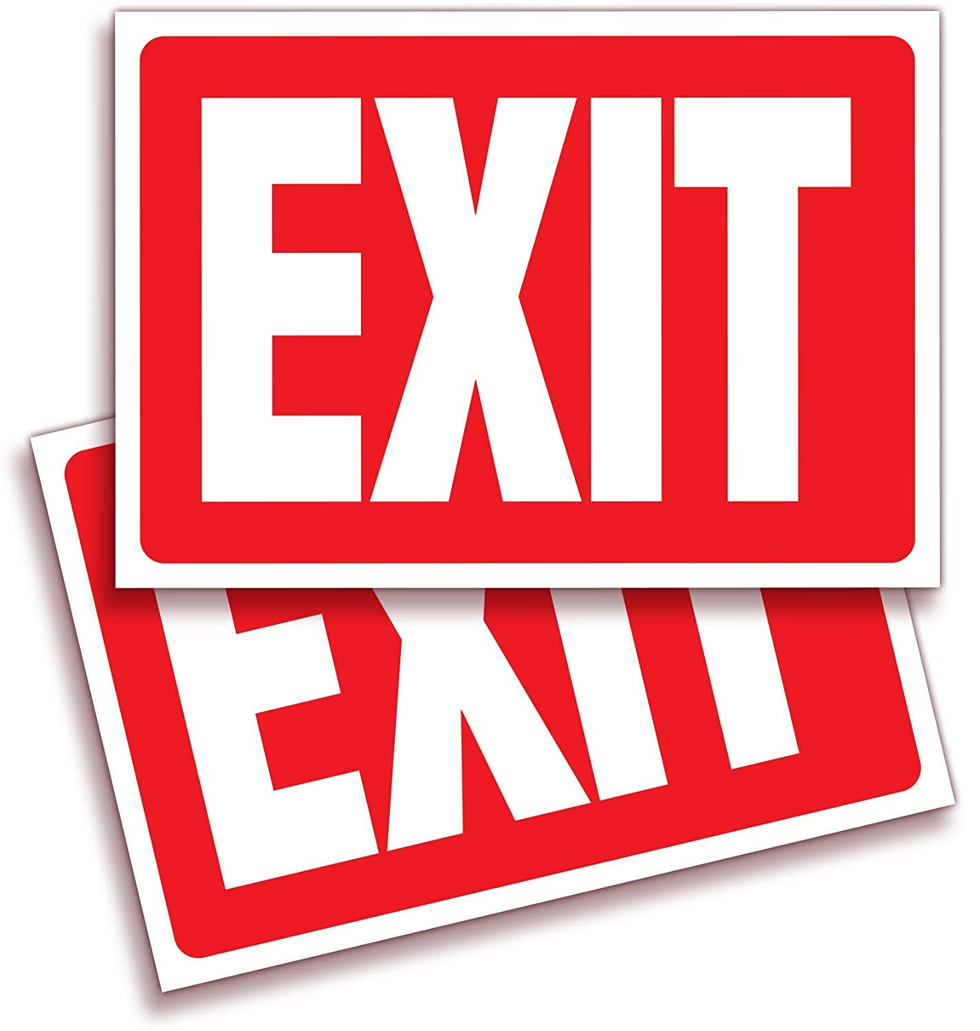 iSYFIX Exit Signs Stickers – 2 Pack 10x7 Inch – Premium Self-Adhesive Vinyl, Laminated for Ultimate UV, Weather, Scratch, Water and Fade Resistance, Indoor and Outdoor