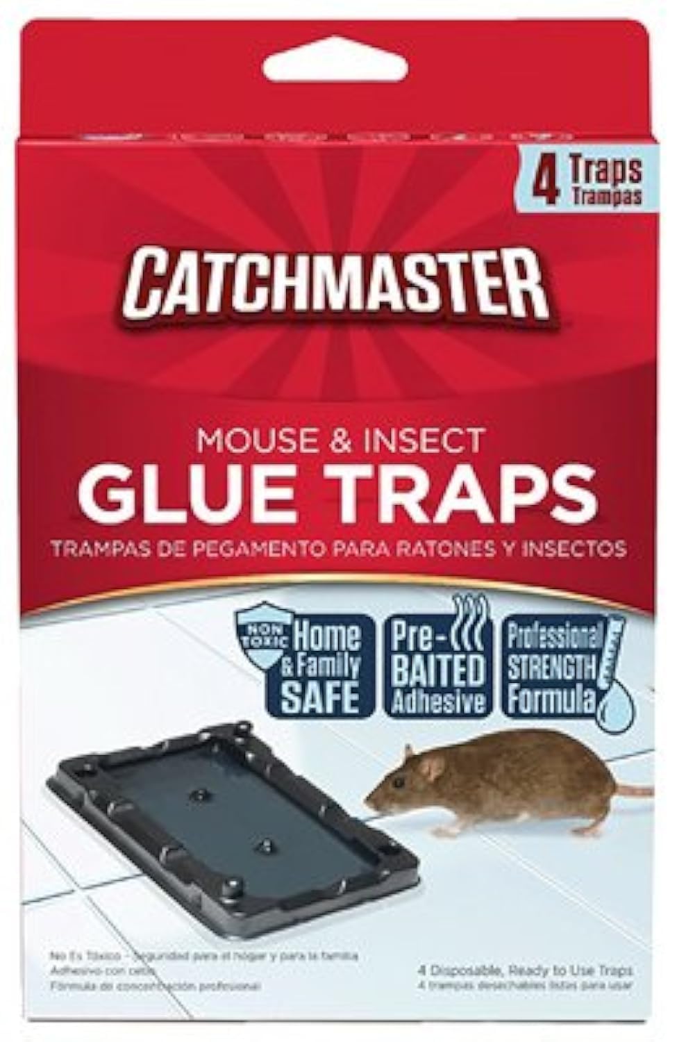 Mouse & Insect Glue Traps, Baited, 4-Pk.