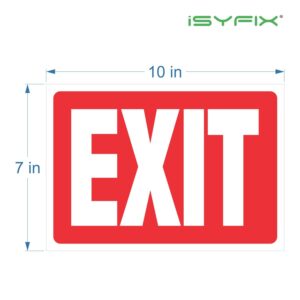 iSYFIX Exit Signs Stickers – 2 Pack 10x7 Inch – Premium Self-Adhesive Vinyl, Laminated for Ultimate UV, Weather, Scratch, Water and Fade Resistance, Indoor and Outdoor