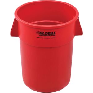 global industrial 55 gallon garbage can, red