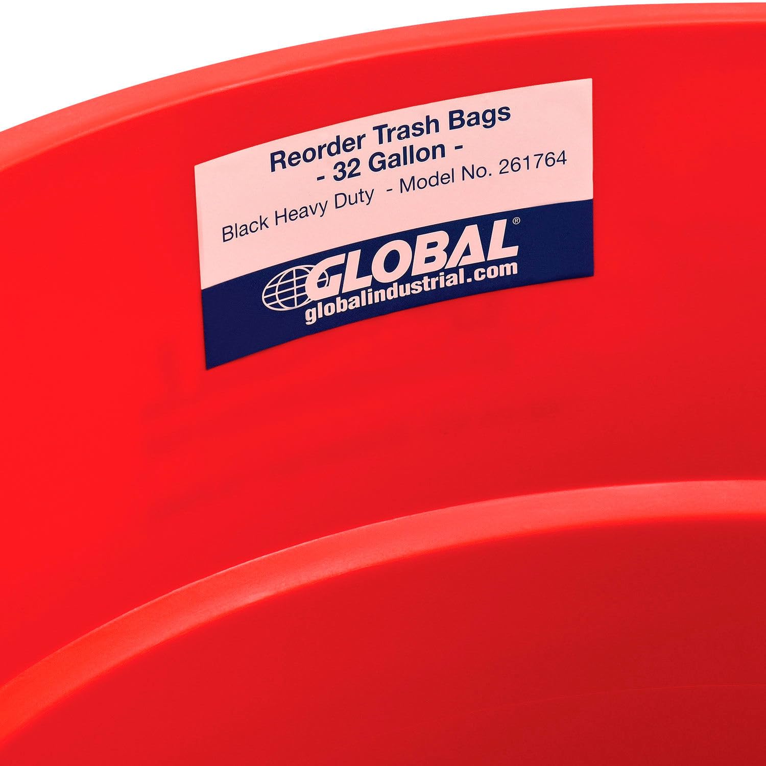 Global Industrial 32 Gallon Garbage Can, Red, No Lid