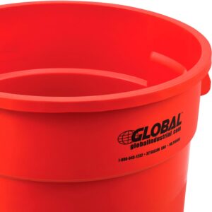 Global Industrial 32 Gallon Garbage Can, Red, No Lid