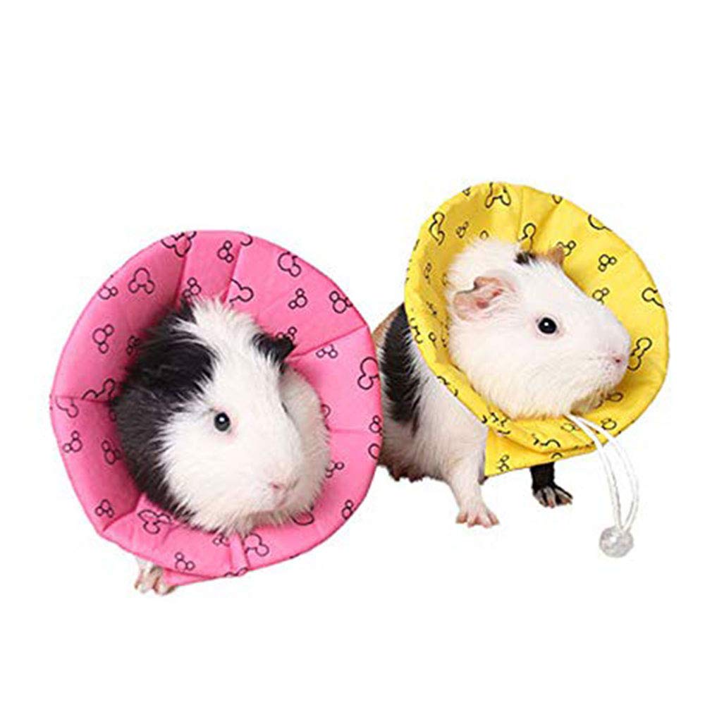 2 Pack of Soft Hamster Cone Recovery Collar for Small Animals After Injury, Neck Cover Avoiding Scratch The Wound to Heal Faster, Adjustable E-Collar Pet Cone for Guinea Pig(Color Random)