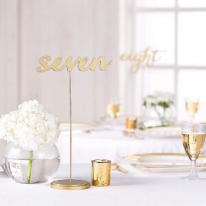 Fun Express Wood Cursive Table Numbers (Gold Set of 1-24) Wooden Calligraphy style for Wedding and Party Events