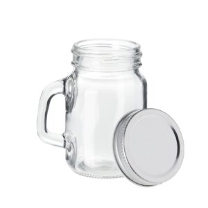 Juvale 24 Pack 4 oz Mason Jars with Lids, Mini Glass Jars with Metal Lids and Handles for Arts and Crafts, DIY Projects