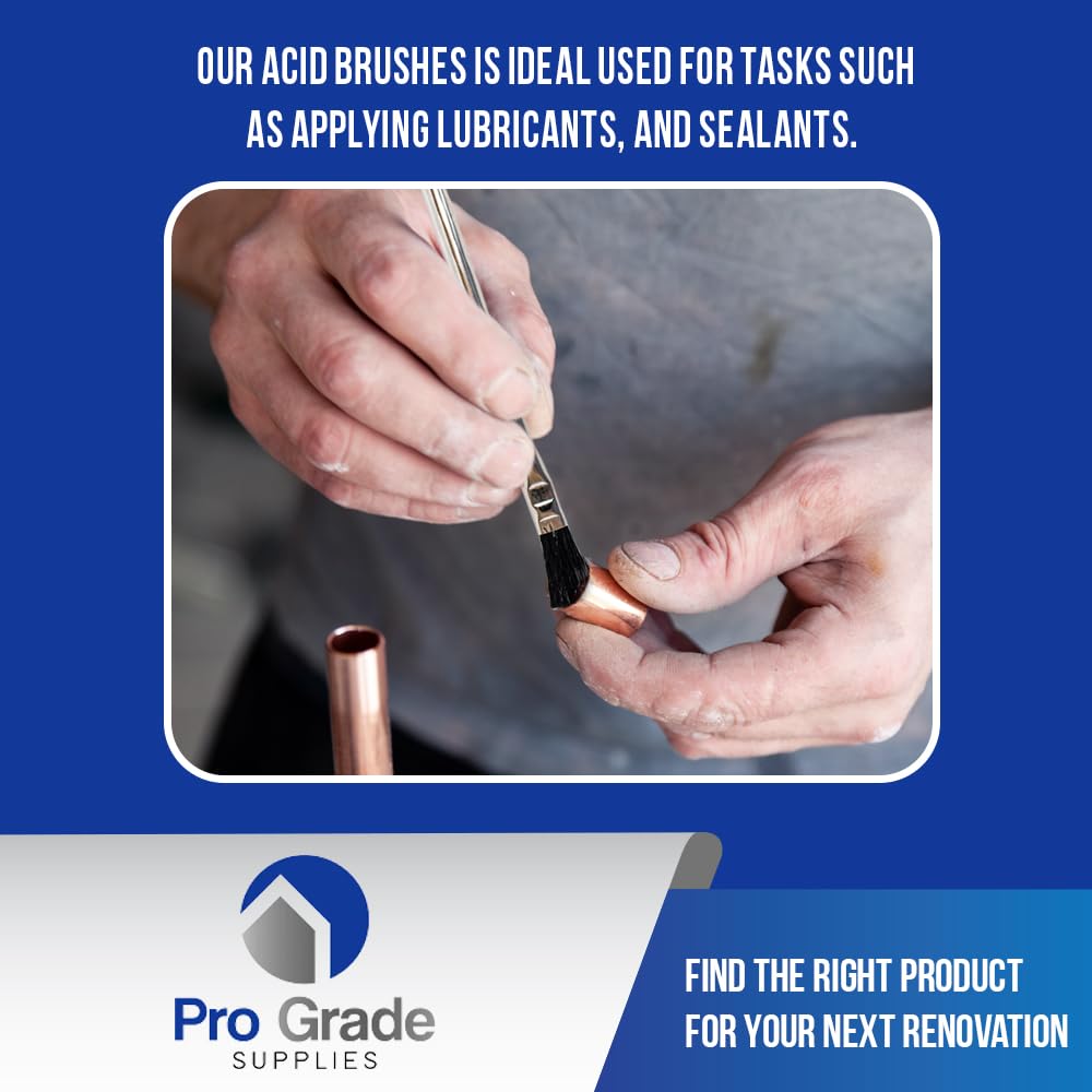 Pro Grade - Acid Brushes - 36 Count 1/2 Inch Boar Hair Acid Flux Brushes