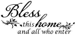 decaltor bless this home and all who enter - vinyl wall decal entryway living room décor art letters quotes stencil