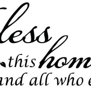 Decaltor Bless This Home and All who Enter - Vinyl Wall Decal Entryway Living Room Décor Art Letters Quotes Stencil