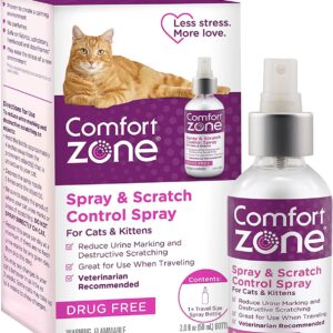 Comfort Zone Spray & Scratch Control Cat Calming Spray (2 x 2 Oz (4 oz Total))