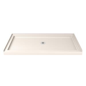 dreamline slimline 34 in. d x 54 in. w x 2 3/4 in. h center drain single threshold shower base in biscuit, dlt-1134540-22