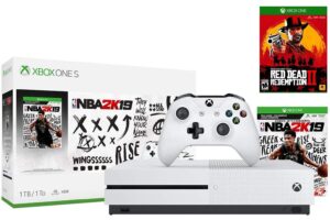 xbox one s 1tb nba 2k19 red dead bonus bundle: red dead redemption 2, nba 2k19 game, xbox one s 1tb console, xbox wireless controller, choose your favorite game