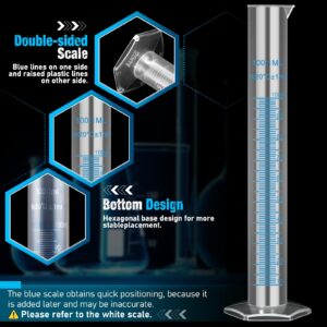 moveland Plastic Graduated Cylinders and Beakers with 5 Pipettes, 10ml 25ml 50ml 100ml Cylinders, 50ml 100ml 250ml 500ml 1000ml Beakers, Ideal for DIY and Kids Science Lab