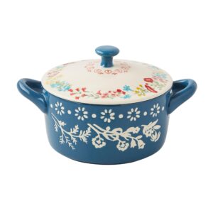 pioneer woman mini casserole with lid (14.4 of, teal)