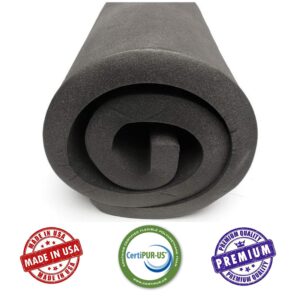 AKTRADING CO. 2" H X 24" W X 72" L CertiPUR-US Certified Rubber Foam Sheet Cushion (Seat Replacement, Upholstery Sheet, Foam Padding, Acoustic Foam Sheet)