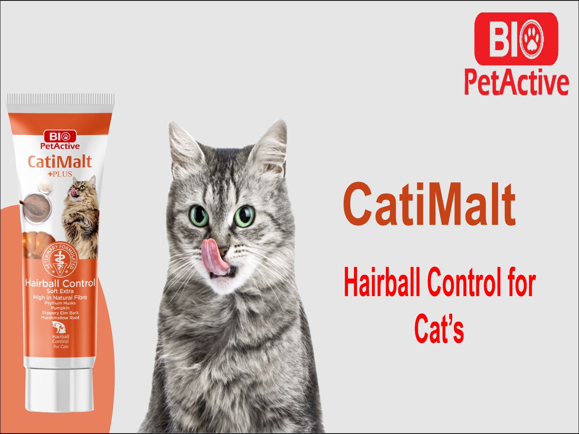 Bio Pet Active CatiMalt +Plus All Natural Hairball Remedy for Cats with Tasty Pumpkin Flavor