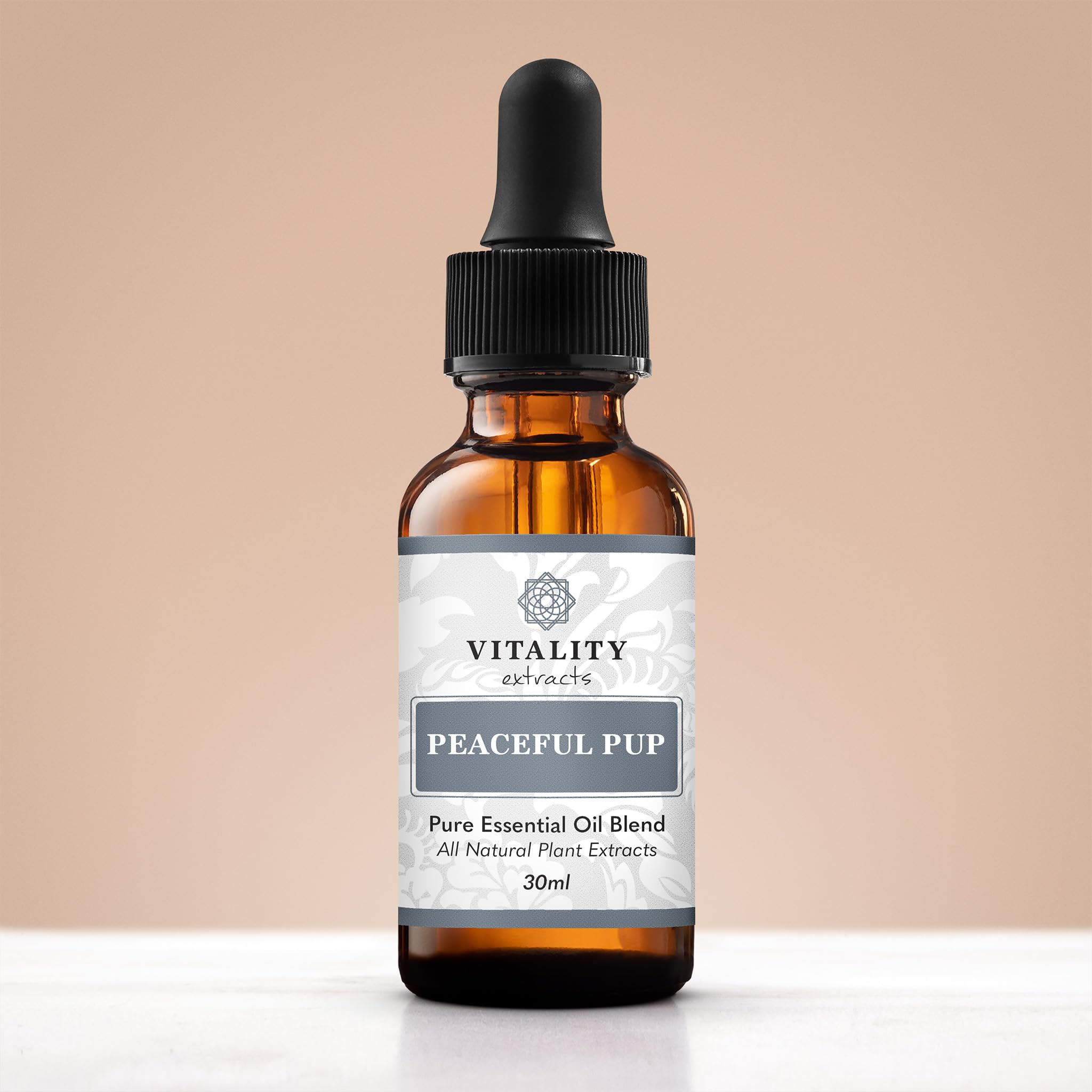 Peaceful Pup - Dog Anxiety & Stress Relief (by Vitality Extracts) - Natural Calm, Ease Anxiety & Stress, Aromatherapy, Lavender Essential Oil, Lemon Essential Oil, in Almond Oil Base