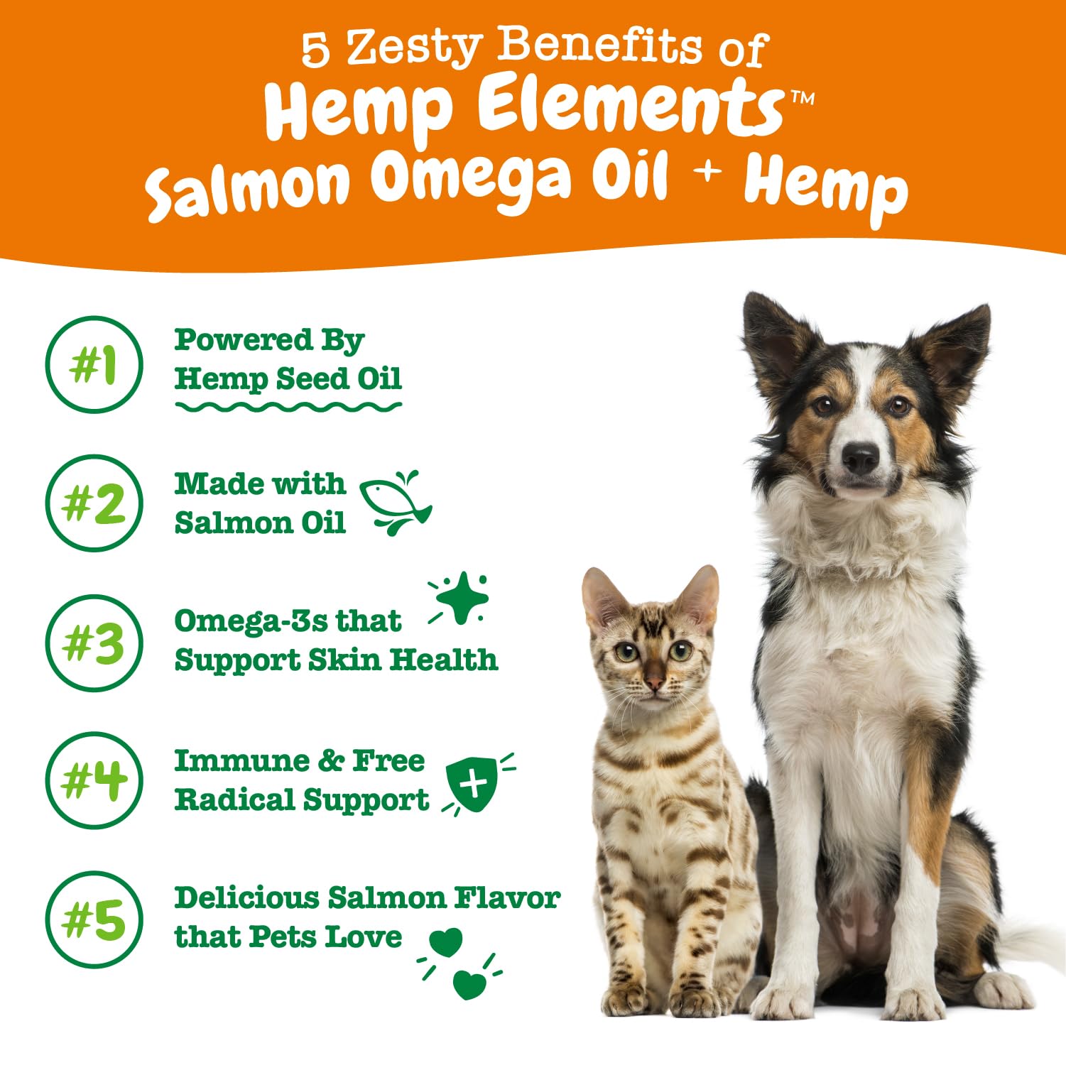 Zesty Paws Salmon Omega Oil Hemp for Dogs and Cats with Wild Alaskan Salmon Oil Omega 3 and 6 Fatty Acids with EPA DHA for Pets Supports Normal Skin Moisture and Immune System Function 16oz