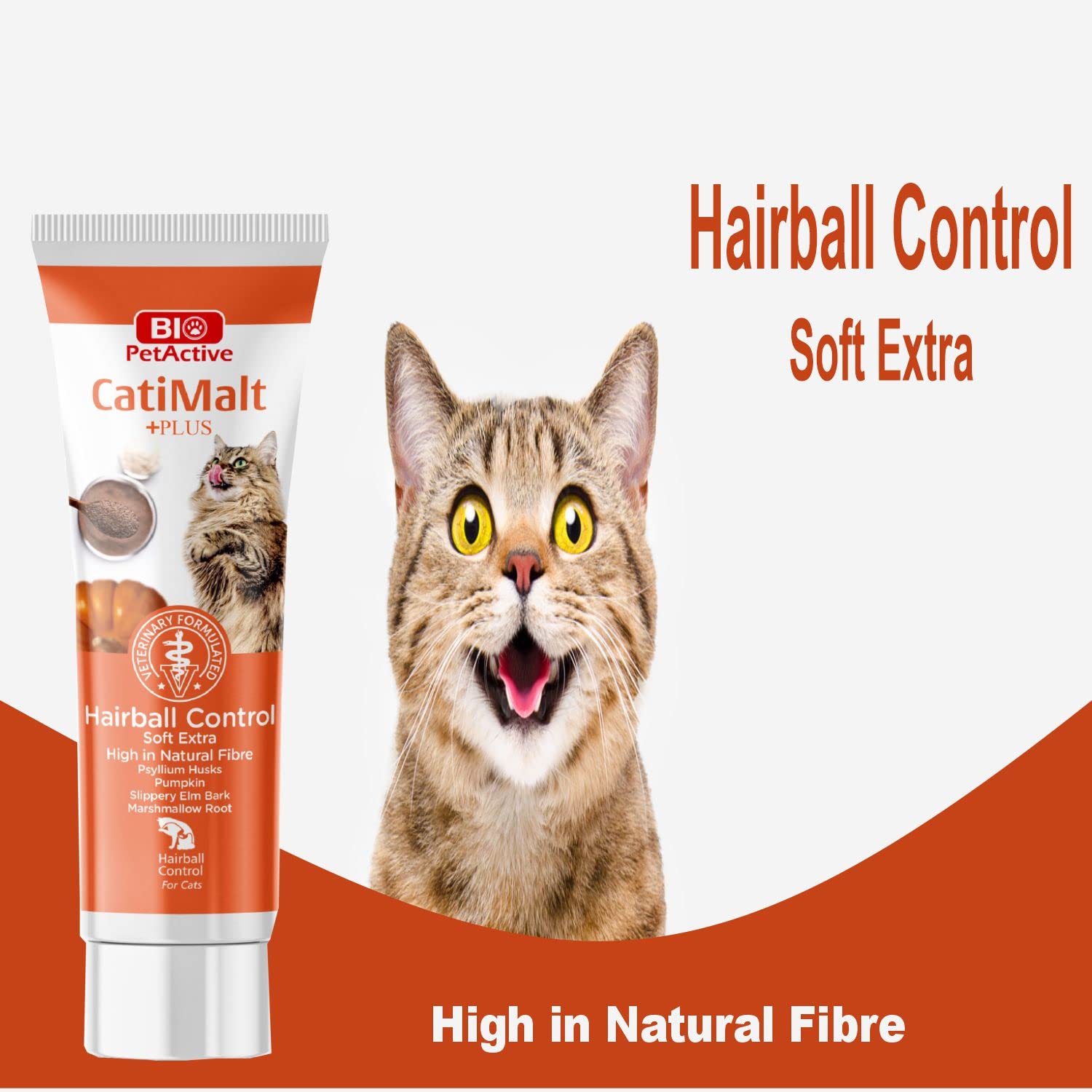 Bio Pet Active CatiMalt +Plus All Natural Hairball Remedy for Cats with Tasty Pumpkin Flavor