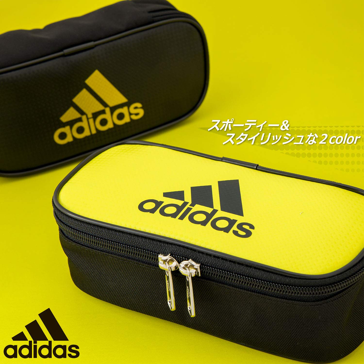 三菱鉛筆 Mitsubishi Pencil PT1503AI06B25 Adidas Pencil Case, AI06, Black Gold, Enamel x Cloth, Box Type