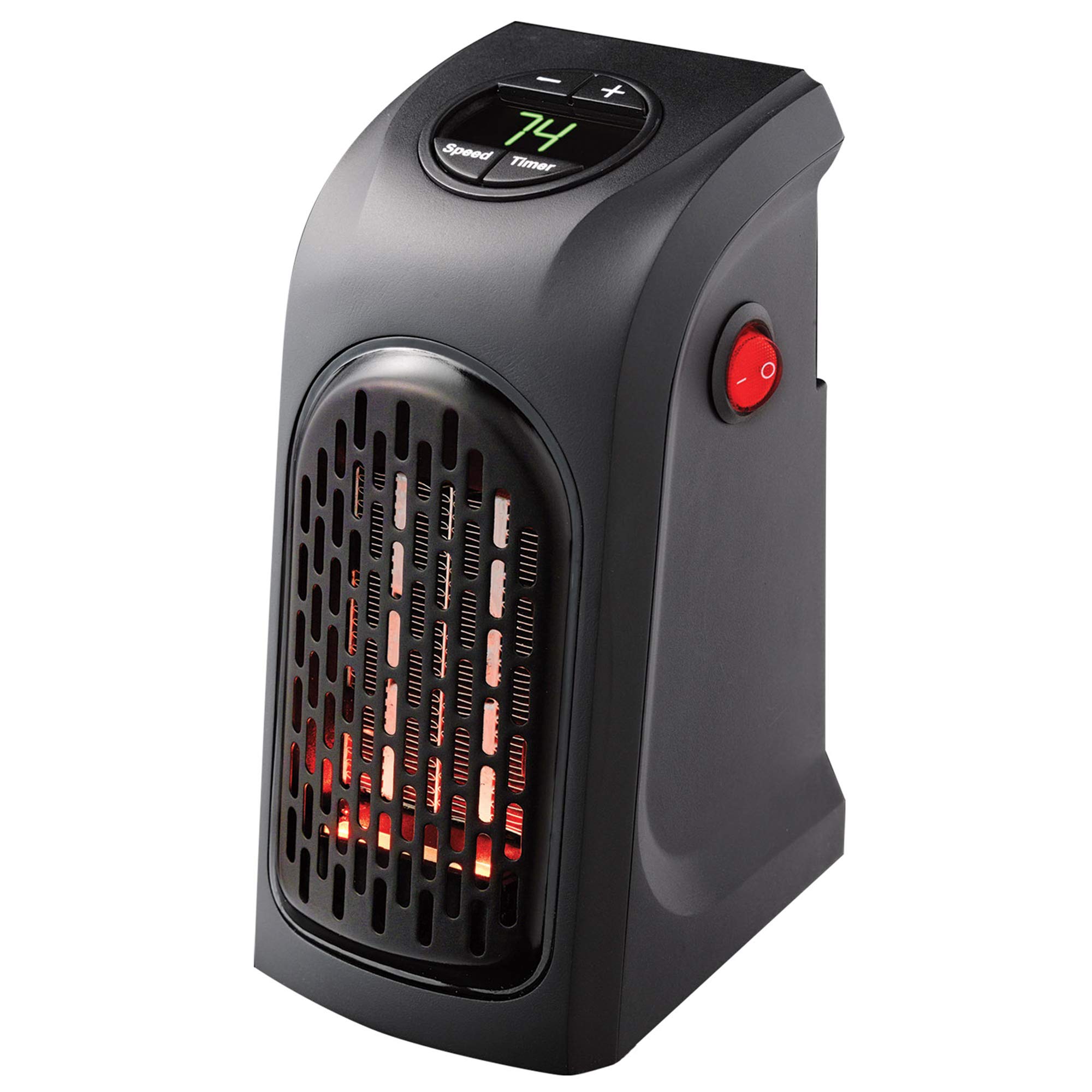 Ontel Handy Heater Deluxe with Remote | 400 Watt Plug-In Personal Heater | Compact Design | Quick and Easy Heat | Digital Display | Great for Travel | On/Off with Timer