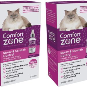 Comfort Zone Spray & Scratch Control Cat Calming Spray (2 x 2 Oz (4 oz Total))