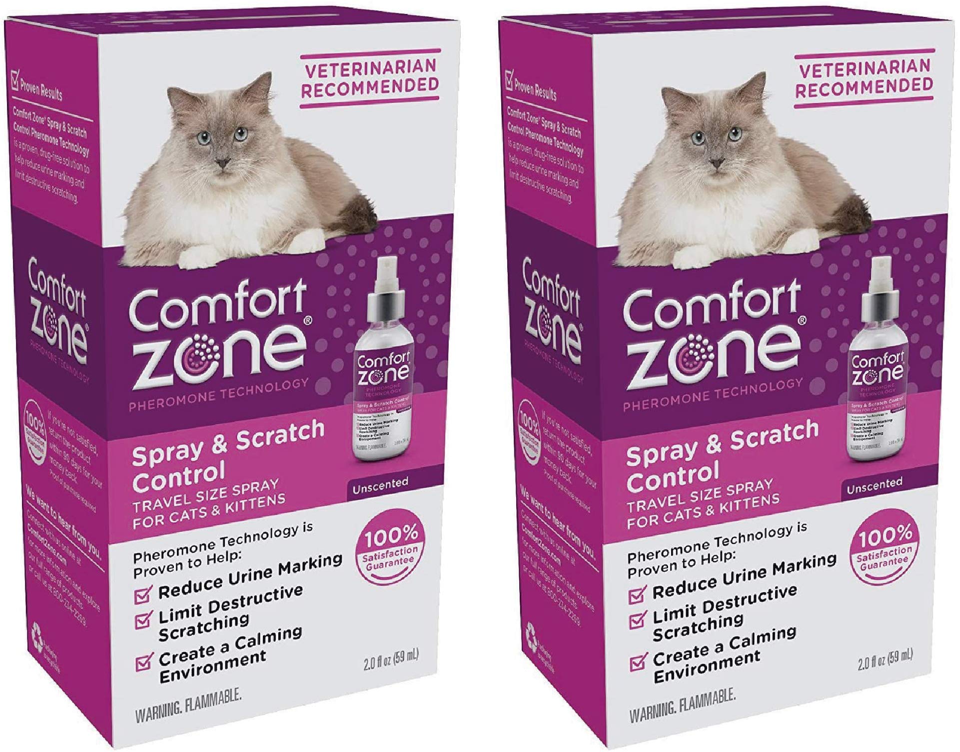 Comfort Zone Spray & Scratch Control Cat Calming Spray (2 x 2 Oz (4 oz Total))