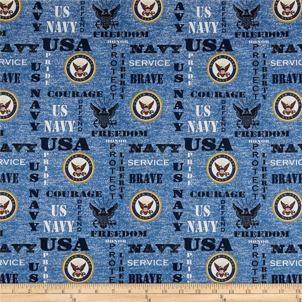 Military Navy Heather Allover Multi, Fabric by the Yard