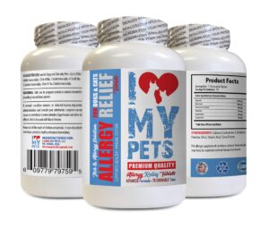 cats allergy relief - dog and cat allergy relief - for pets - relieve itching - premium - bromelain for cats - 75 treats (1 bottle)