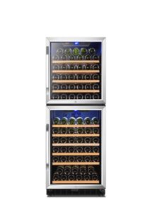 lanbo built-in dual zone wine cooler with double-layer glass door, 133 bottle