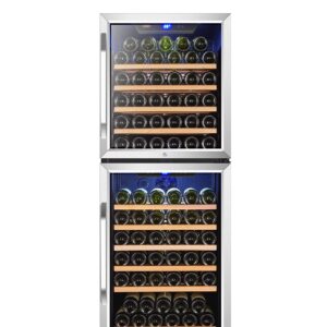 Lanbo Built-in Dual Zone Wine Cooler with Double-Layer Glass Door, 133 Bottle