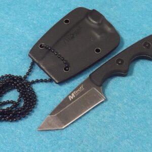 M-Tech 673 Neck Knife Black Stoashed Blade 5" G-10